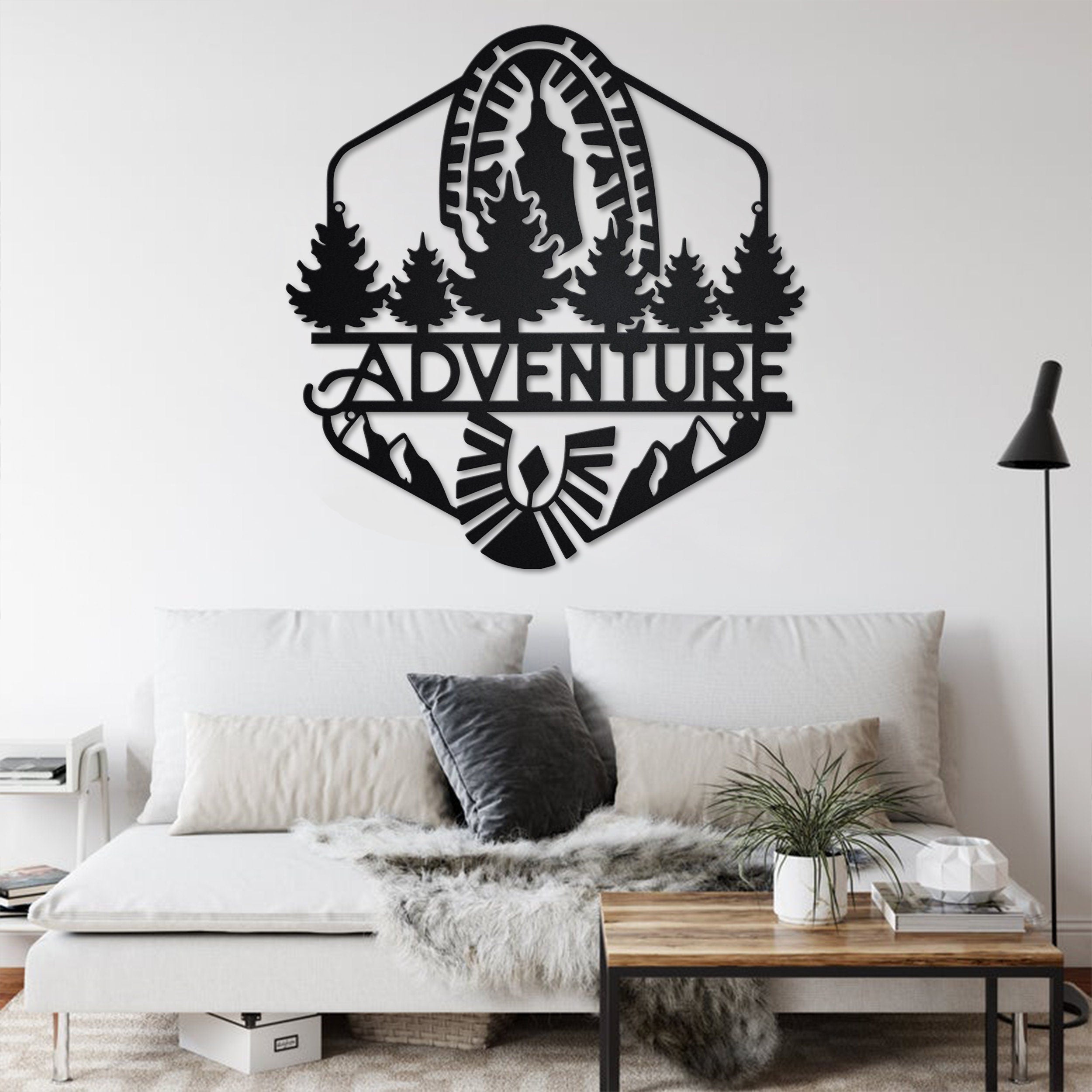 Hiking Adventure Metal Wall Art, Hiking Adventure Sign Decoration For ...