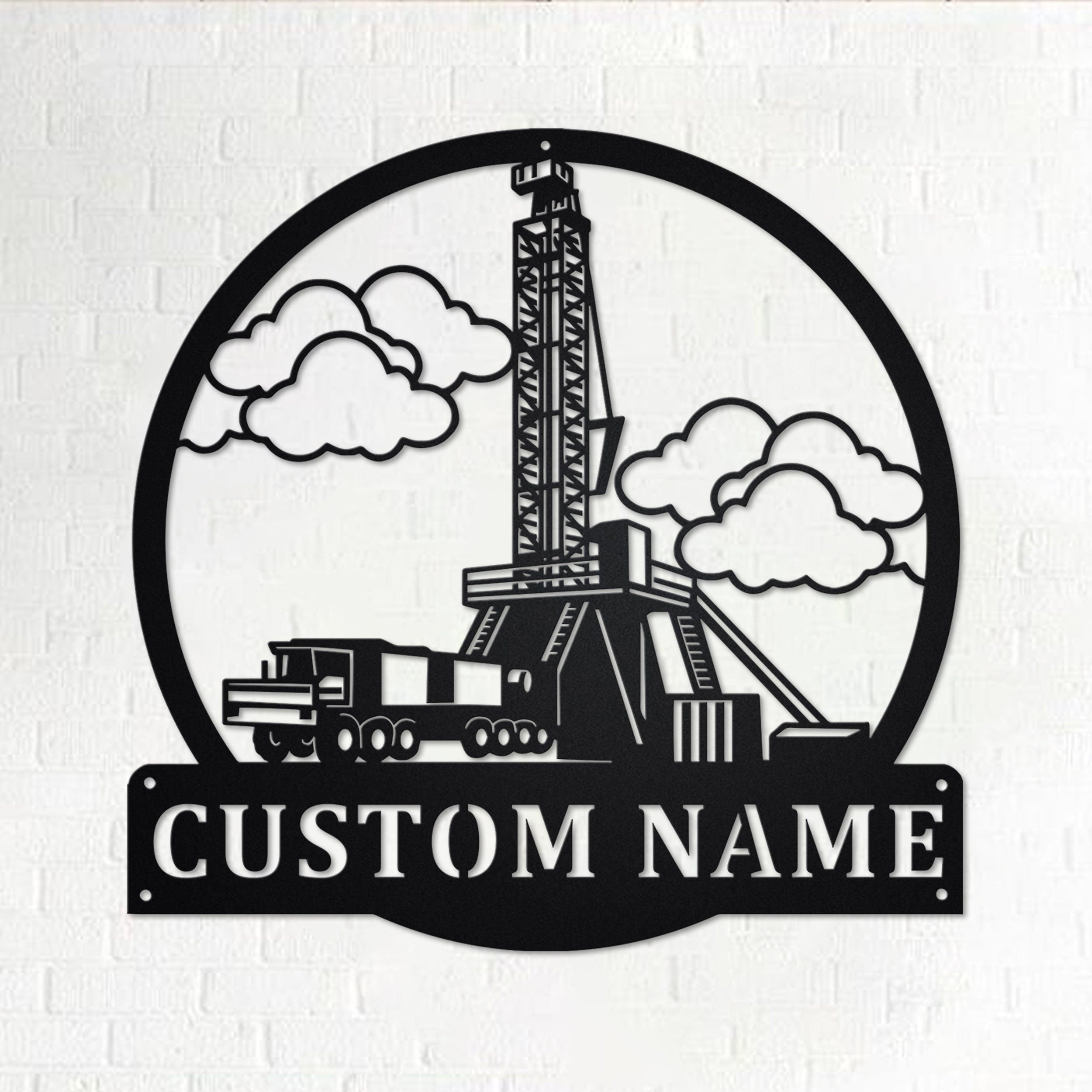Custom Oil Drilling Truck Metal Wall Art, Personalized Oil Drilling ...
