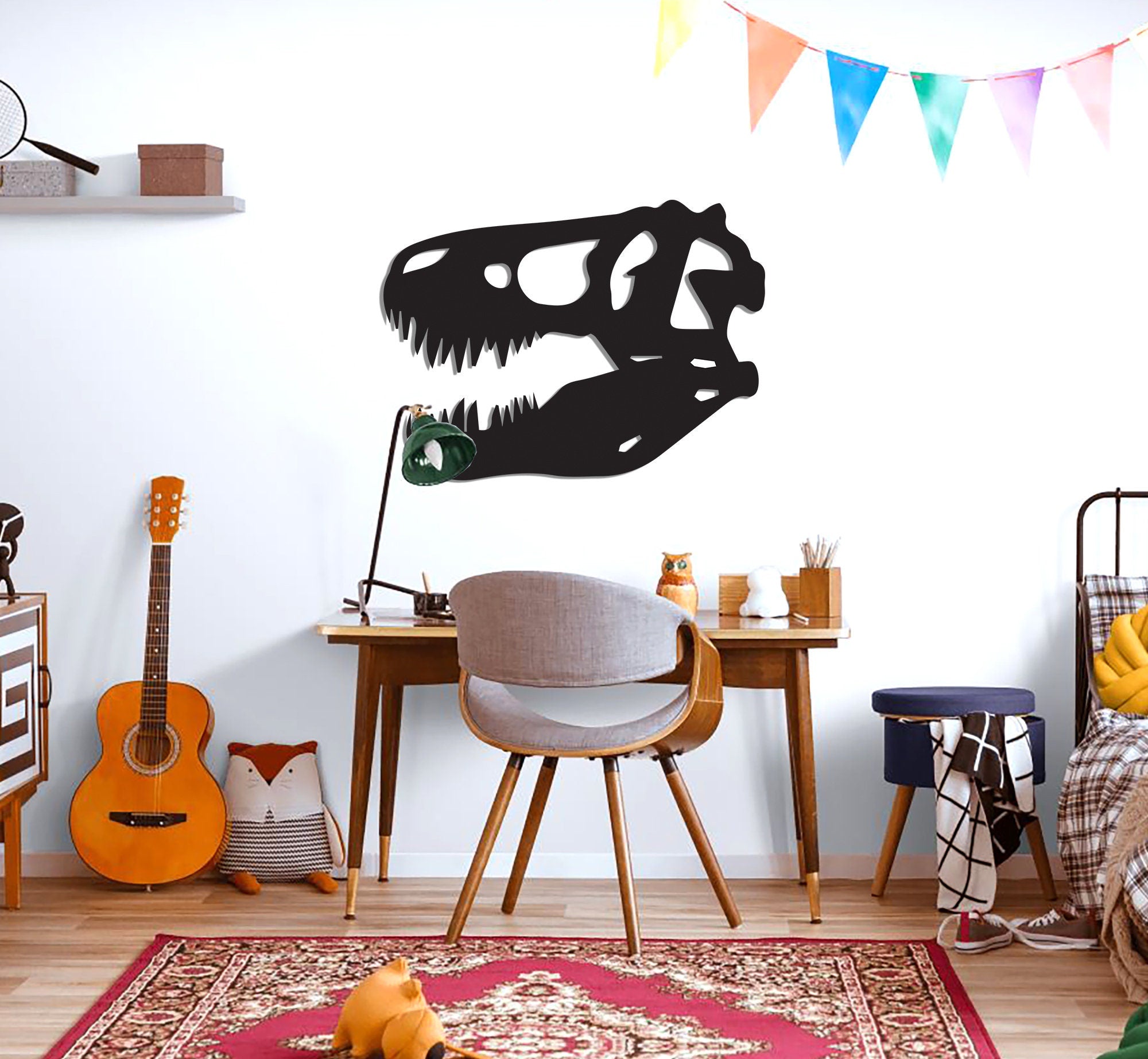 T-rex Fossil Metal Wall Art, Dinosaur Wall Decor, T-rex Skull, Jurassic ...