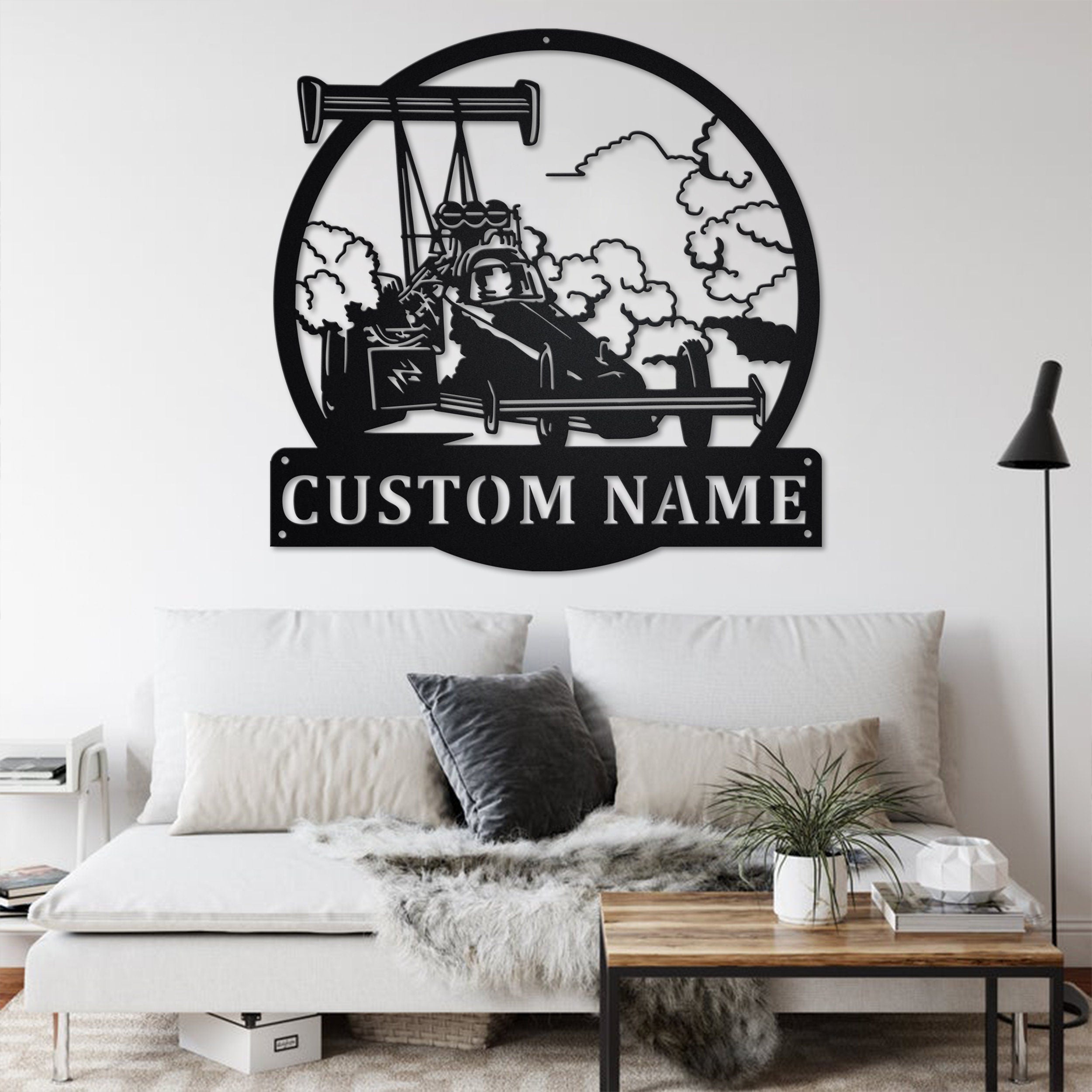 Custom Top Fuel Dragster Metal Wall Art, Personalized Dragster Name ...