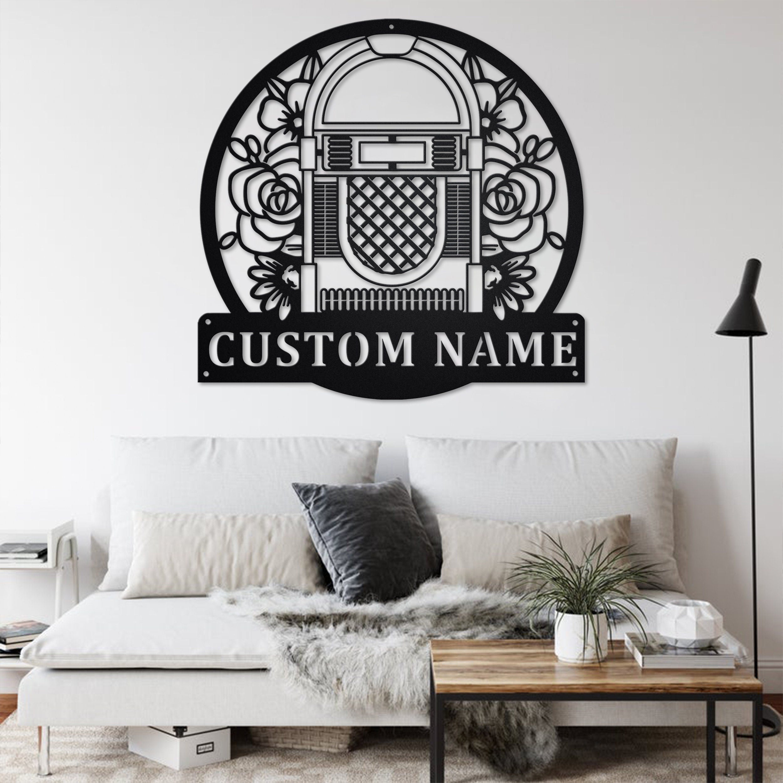 Custom Jukebox Musical Instrument Metal Wall Art, Personalized Jukebox ...