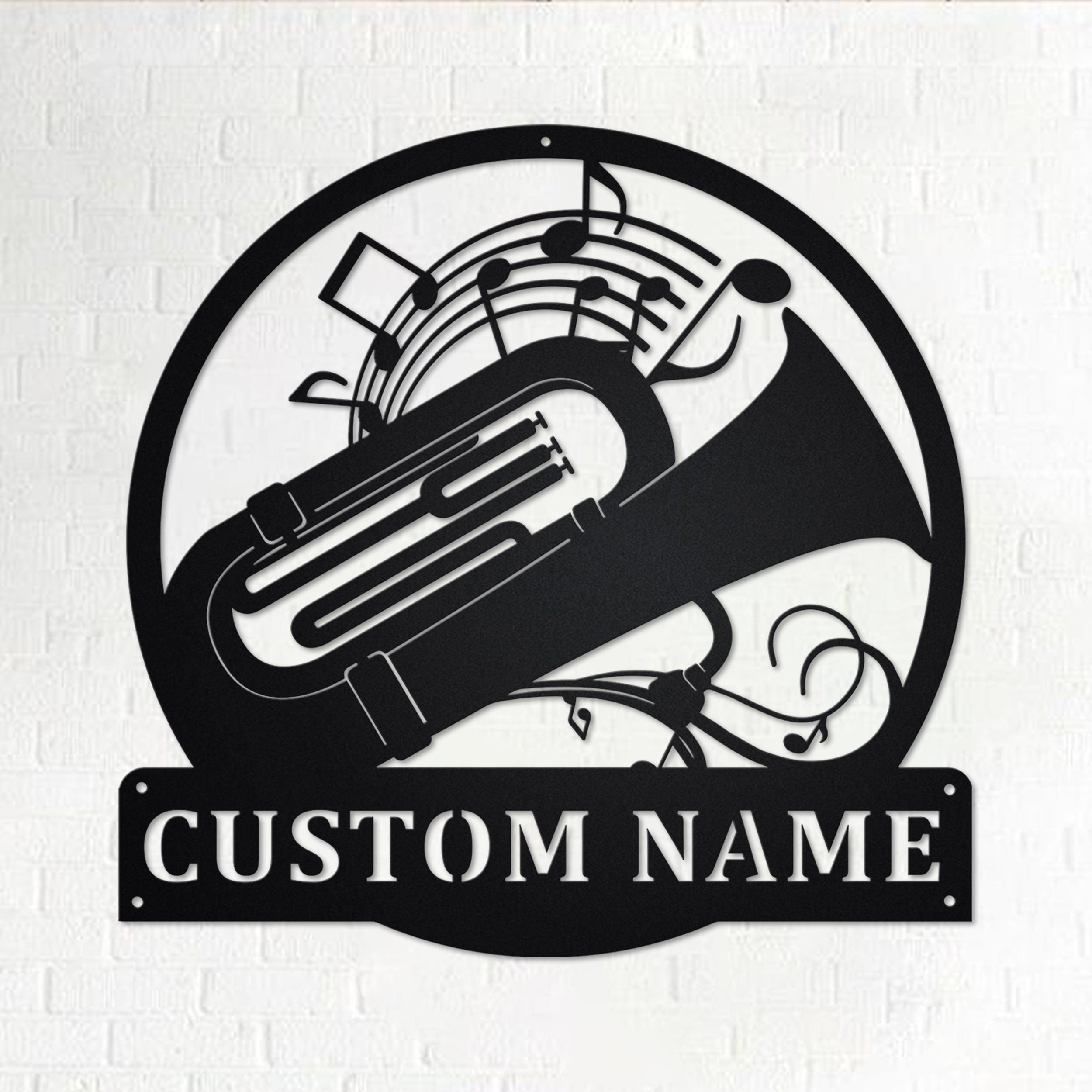 Custom Tuba Musical Instrument Metal Wall Art, Personalized Tuba ...