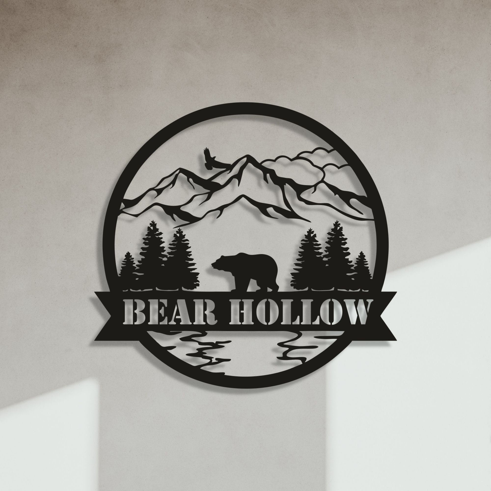 Bear Metal Sign, Bear Decor, Metal Bear Sign, Bear In Woods Cabin Sign ...