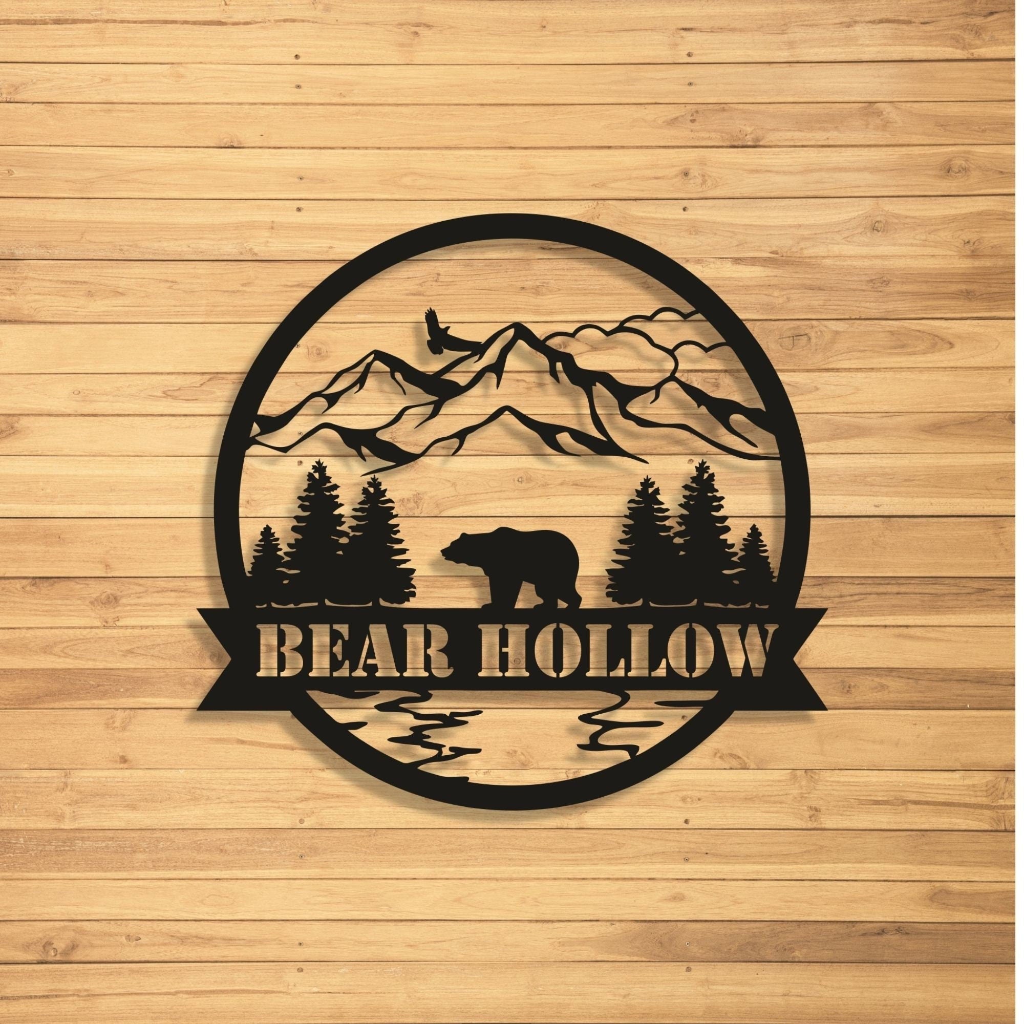 Bear Metal Sign, Bear Decor, Metal Bear Sign, Bear In Woods Cabin Sign ...