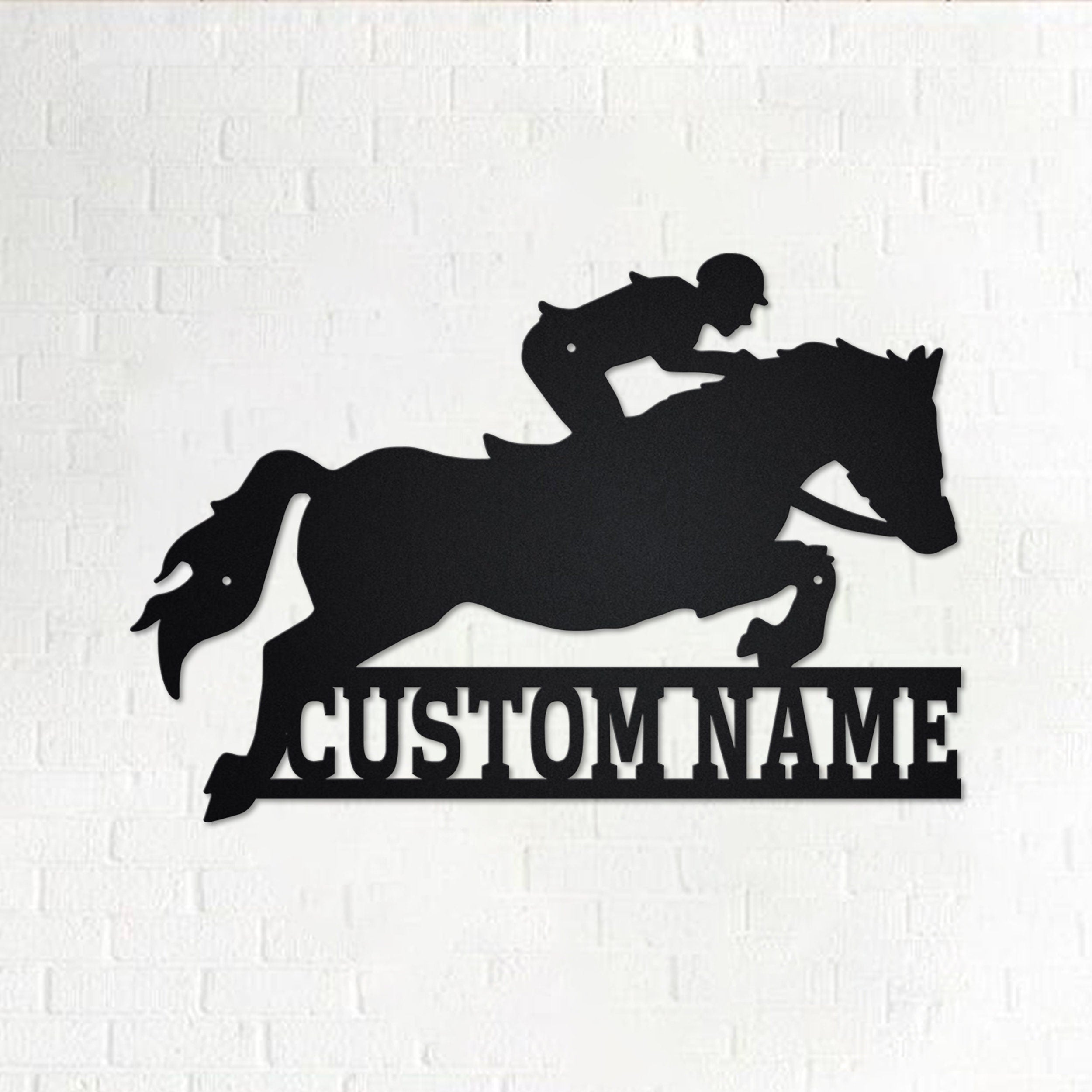 Custom Equestrian Show Jumping Metal Wall Art, Personalized Horse ...