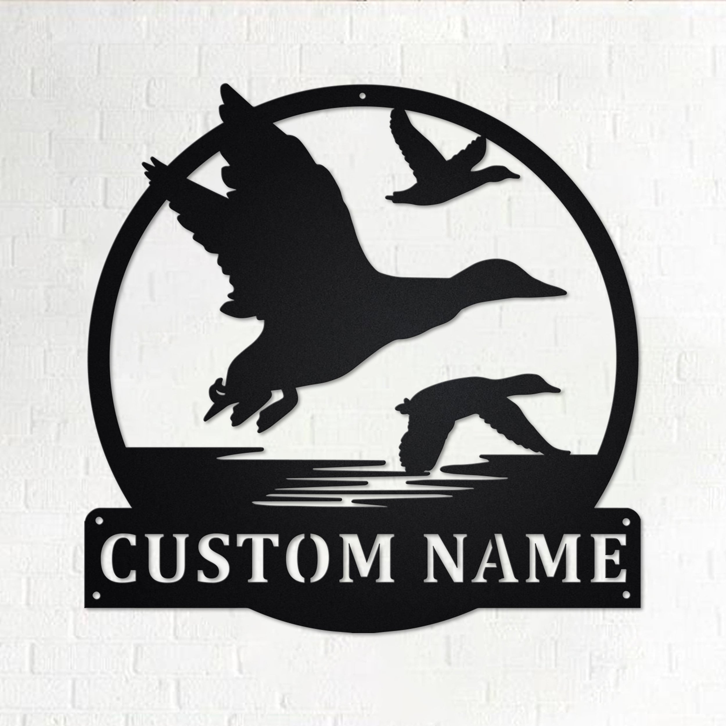 Custom Flying Ducks Metal Wall Art, Personalized Ducks Name Sign ...