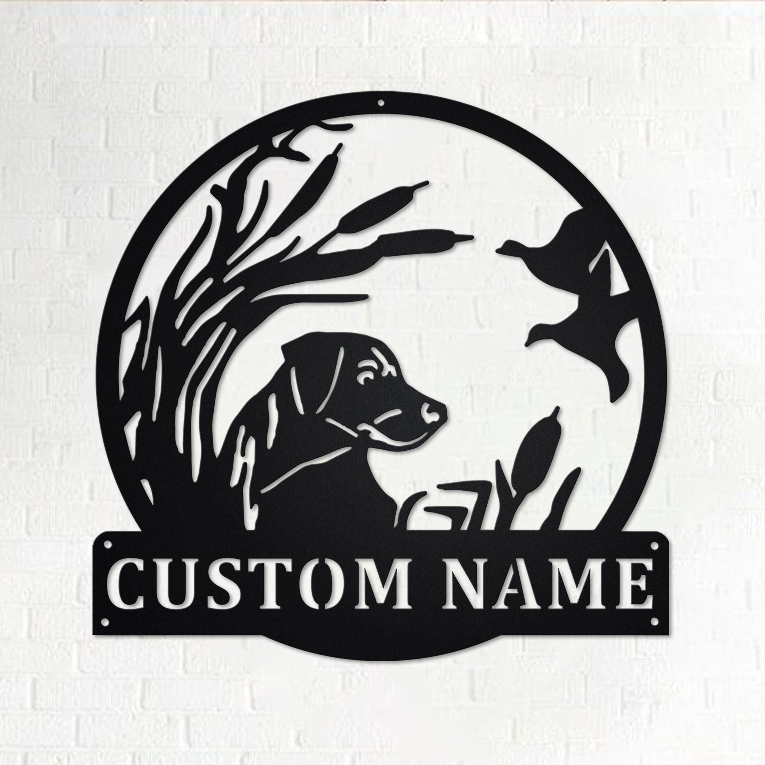 Custom Labrador Dog Hunting Metal Wall Art, Personalized Dog Hunting ...