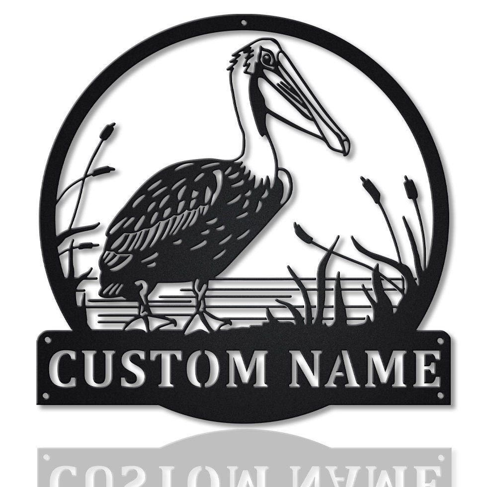Personalized Pelican Monogram Metal Sign Art, Custom Pelican Metal Sign ...