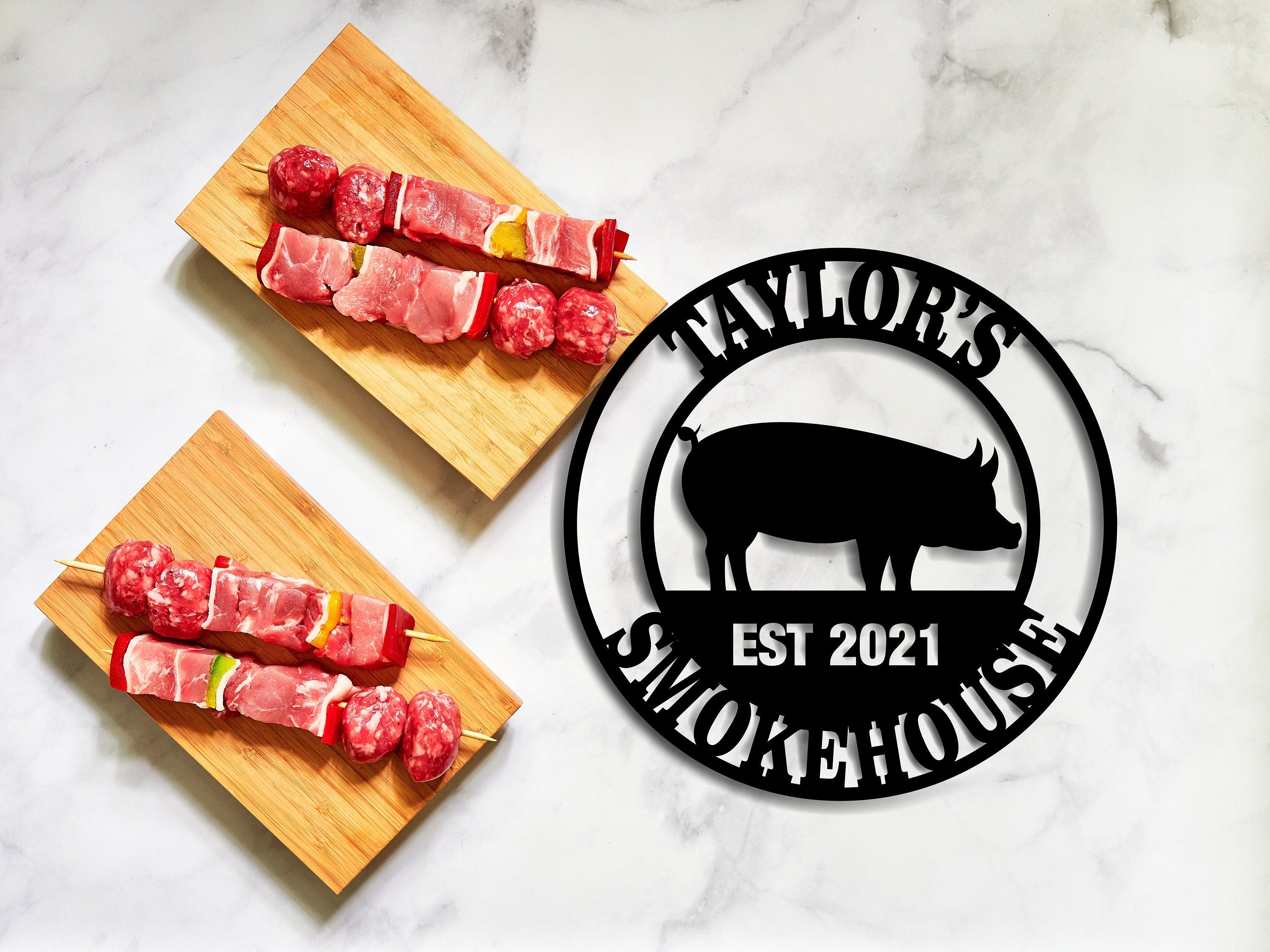 Personalized Bbq Grill Sign Metal Wall Art, Smoker And Grilling Gift ...