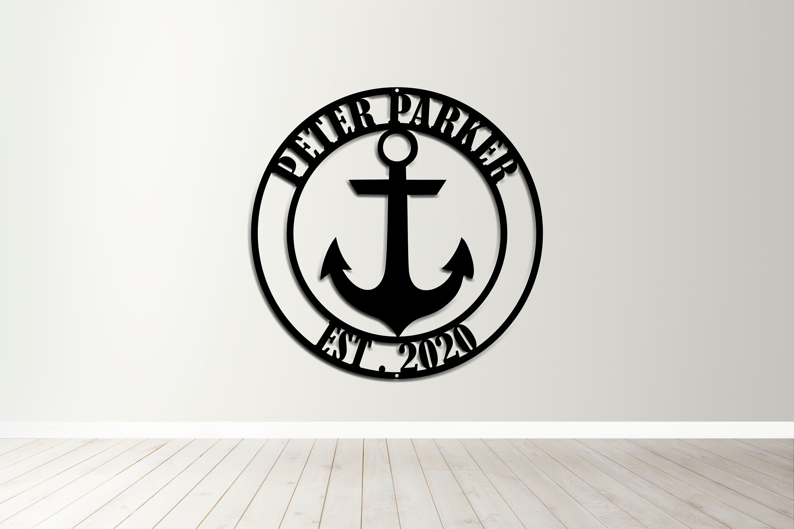 Personalized Anchor Metal Sign, Anchor Wall Decor, Metal Family Name ...
