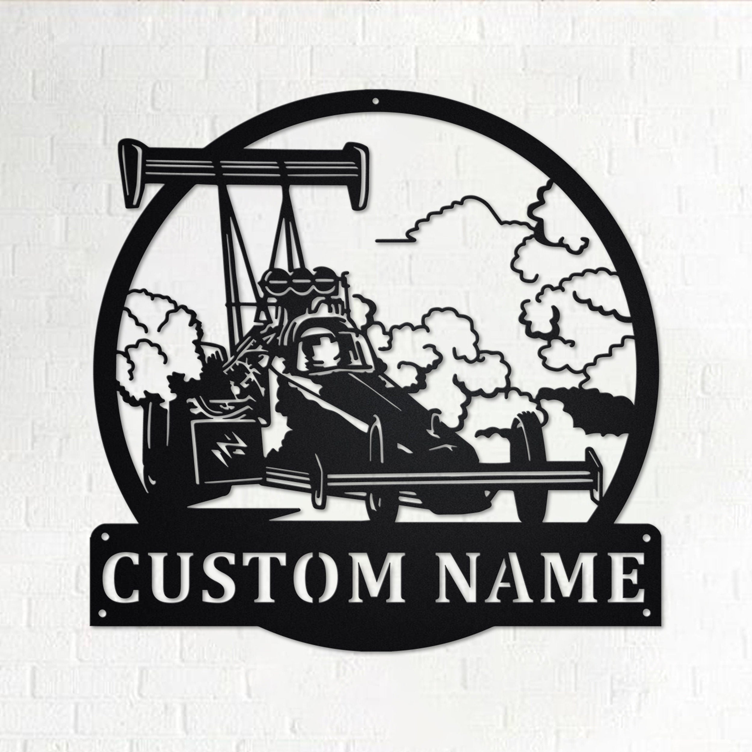 Custom Top Fuel Dragster Metal Wall Art, Personalized Dragster Name ...