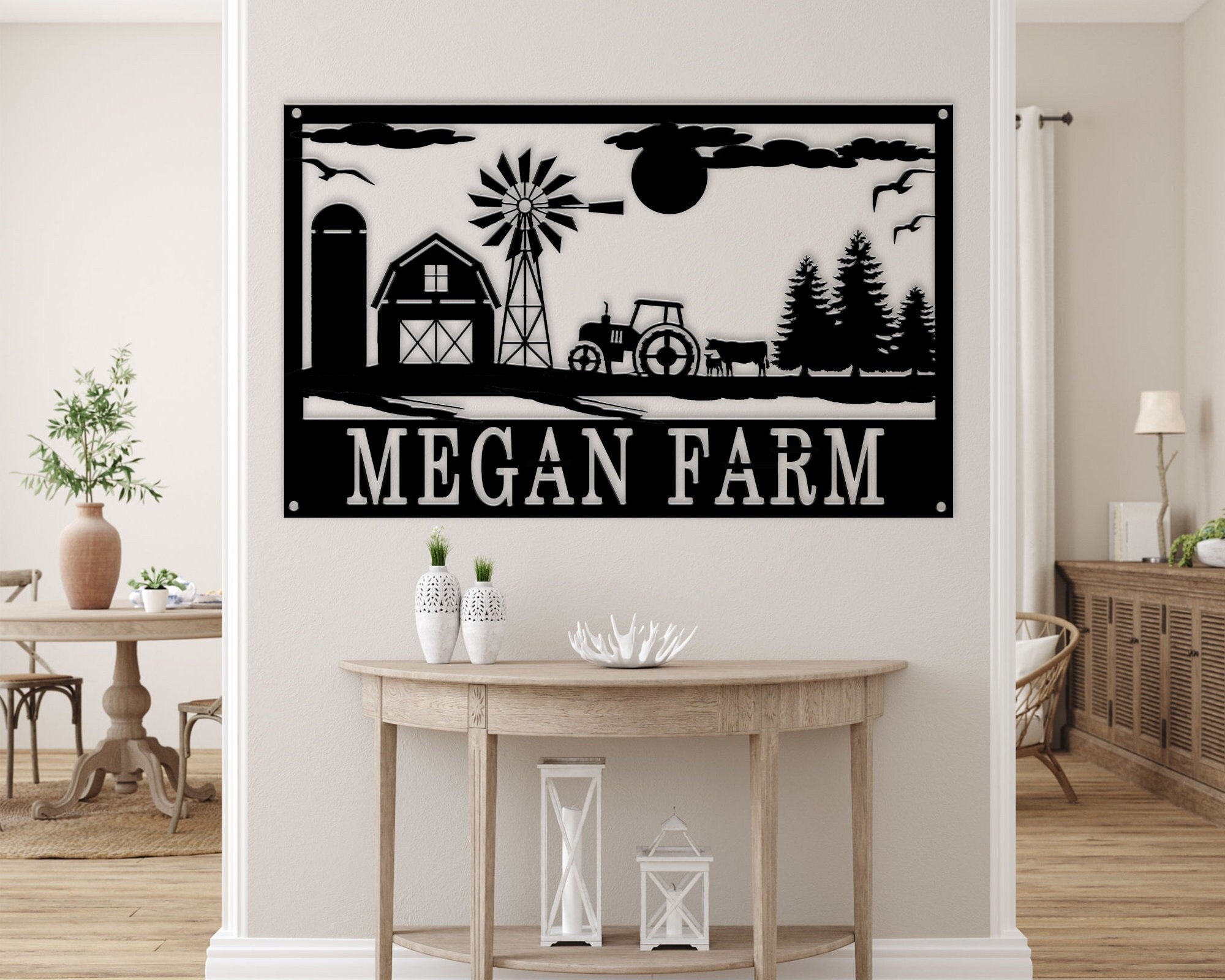 Metal Barn Sign - Custom Farm Metal Sign - Family Name Sign - Barn ...