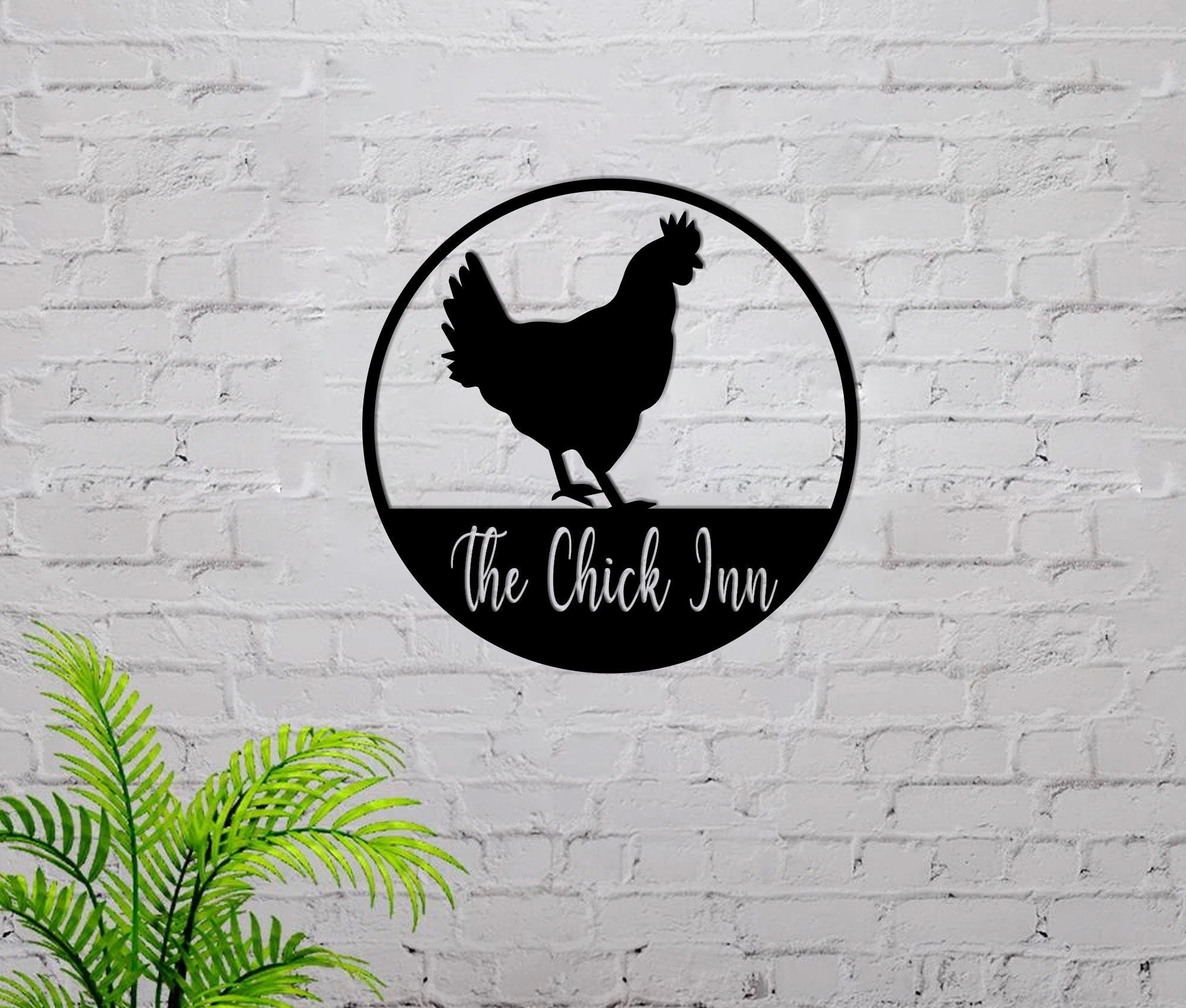 The Chick Inn Metal Sign - Round Coop Metal Sign - Hen Coop Metal Decor ...
