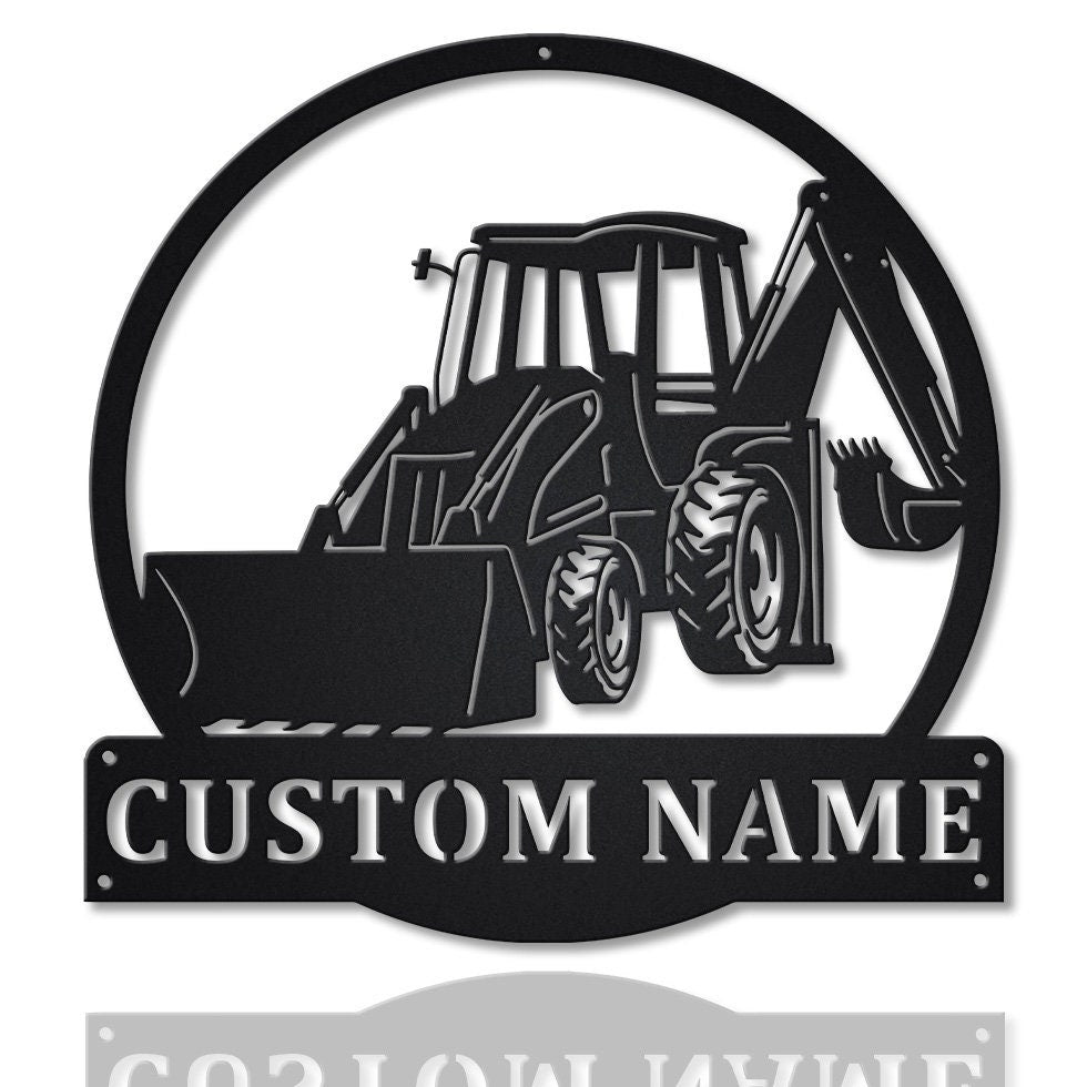 Personalized Bulldozer Excavator Monogram Metal Sign Art, Custom ...