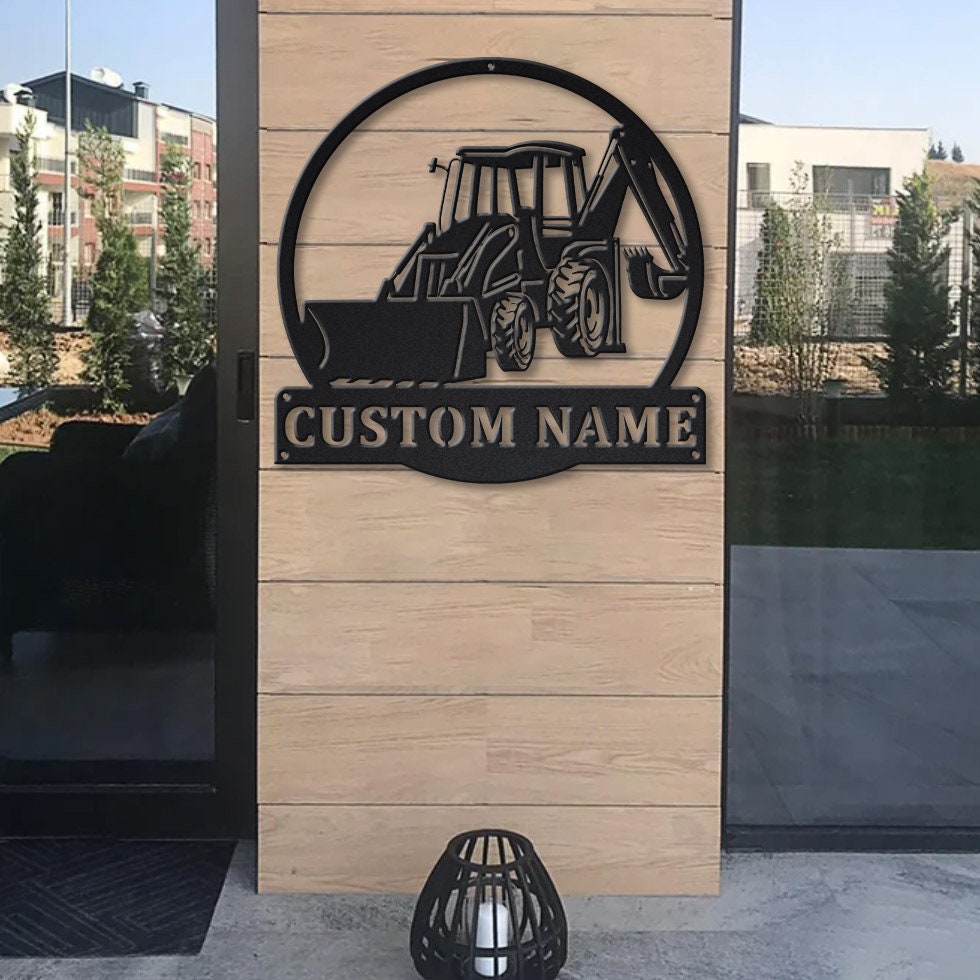 Personalized Bulldozer Excavator Monogram Metal Sign Art, Custom ...