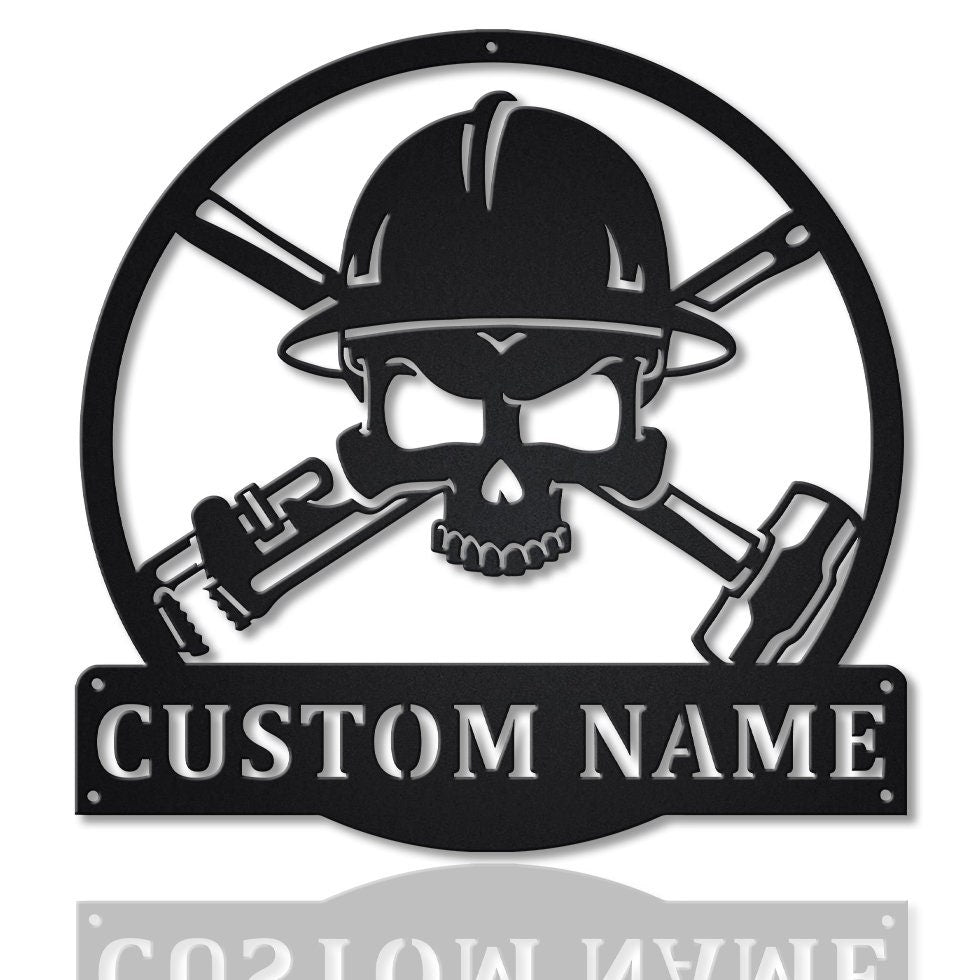 Personalized Oil Field Roughneck Skull Monogram Metal Sign Art, Custom ...
