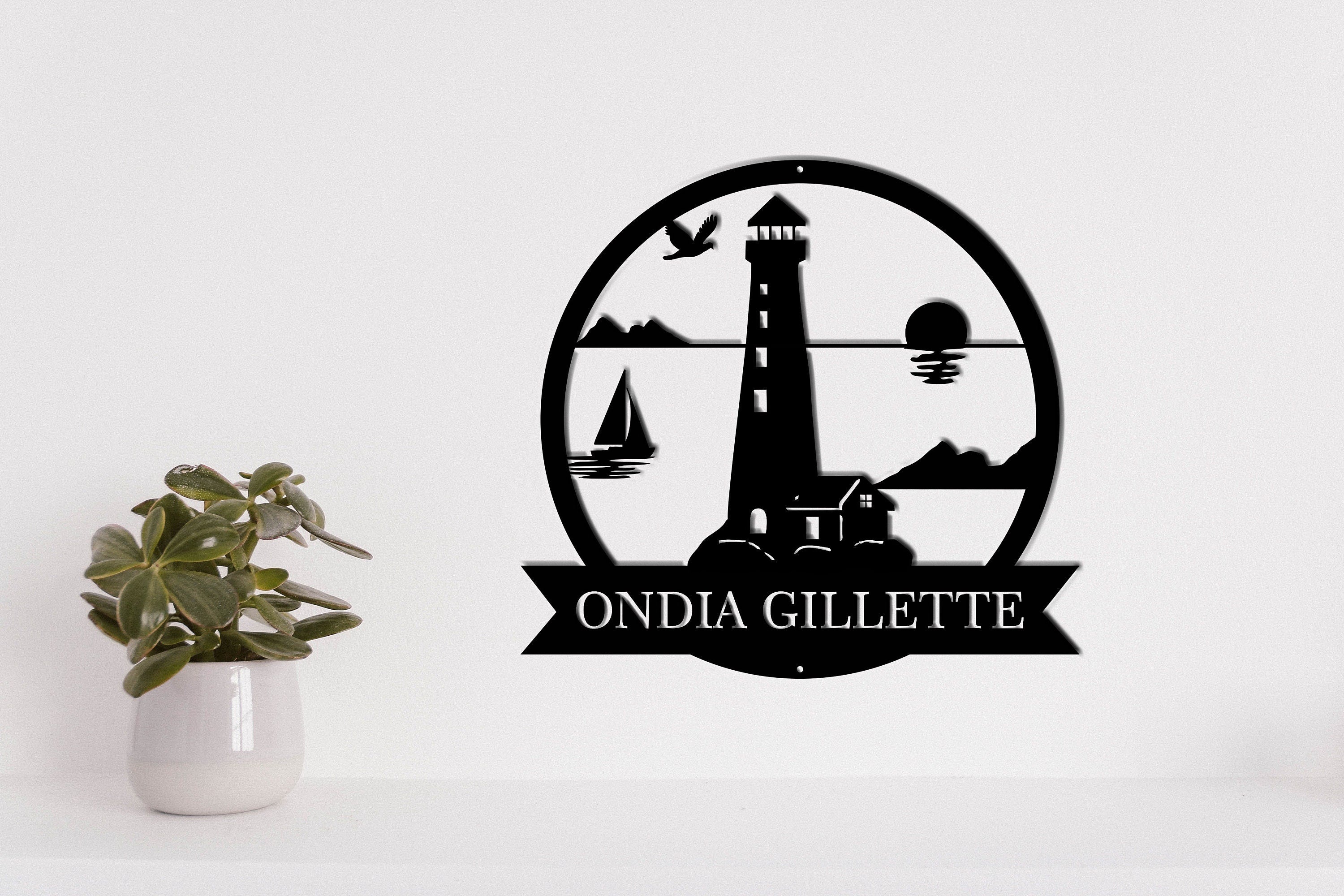 Lighthouse Metal Sign, Camp Decor, Nautical Decor, Personalized ...