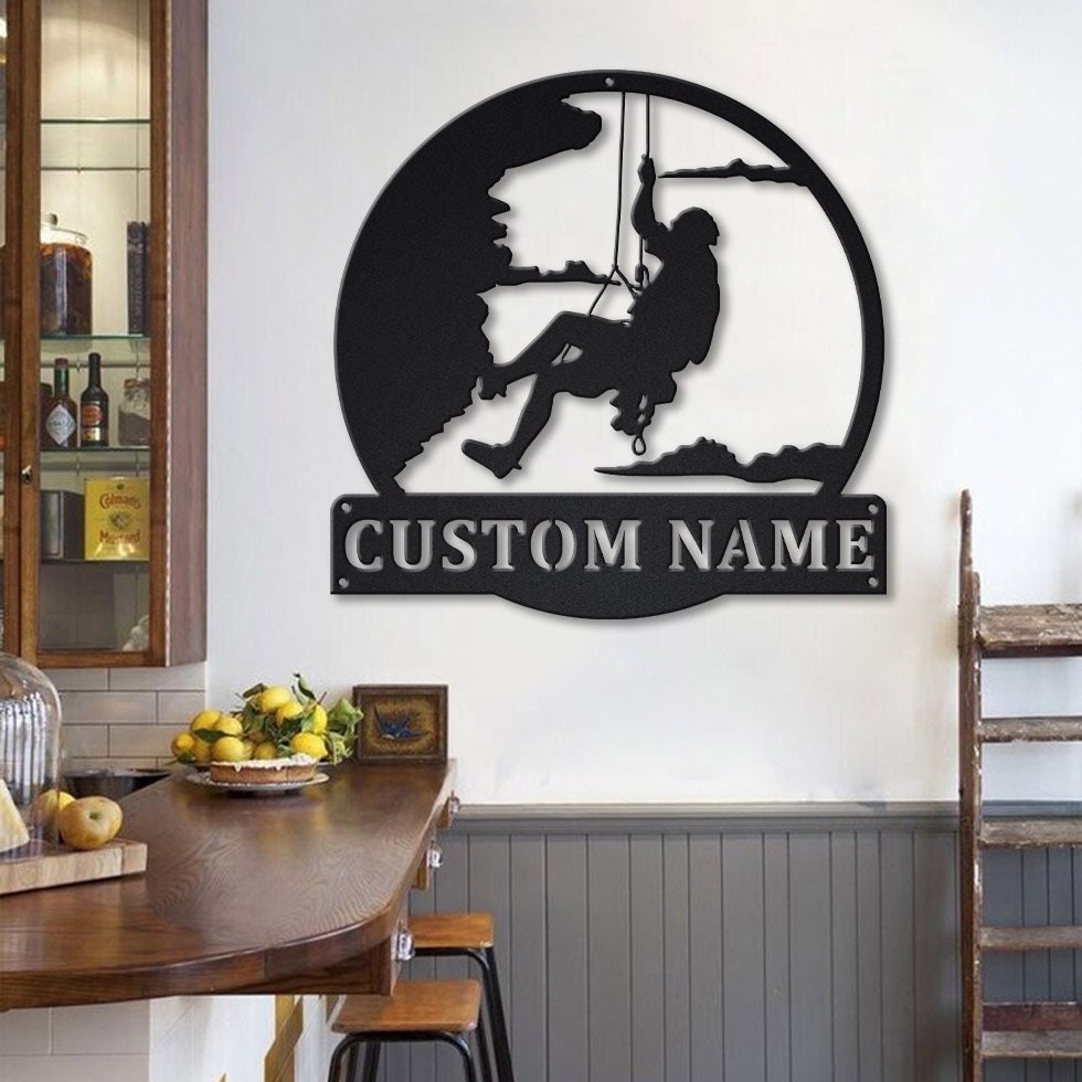 Personalized Rock Climbing Monogram Metal Sign Art ,custom Rock ...