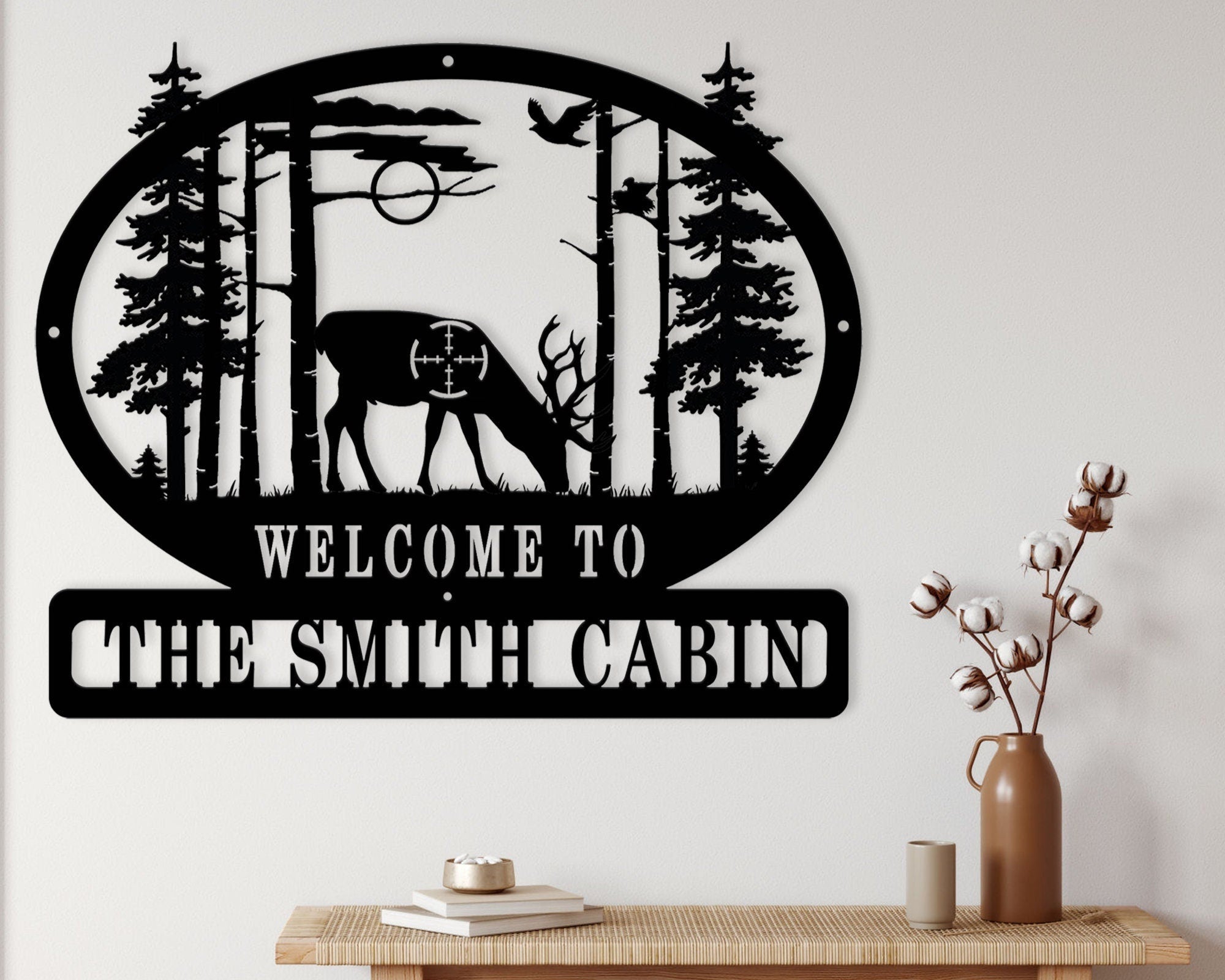 Deer Welcome Sign - Deer Wild Life - Family Name Sign - Outdoor Deer ...
