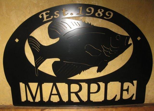 Metal Fish Sign With Crappie Fish, Metal Wall Art, Metal House Sign ...