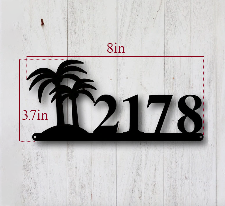 Metal Address Sign,palm Tree Address Sign,metal House Number Sign ...
