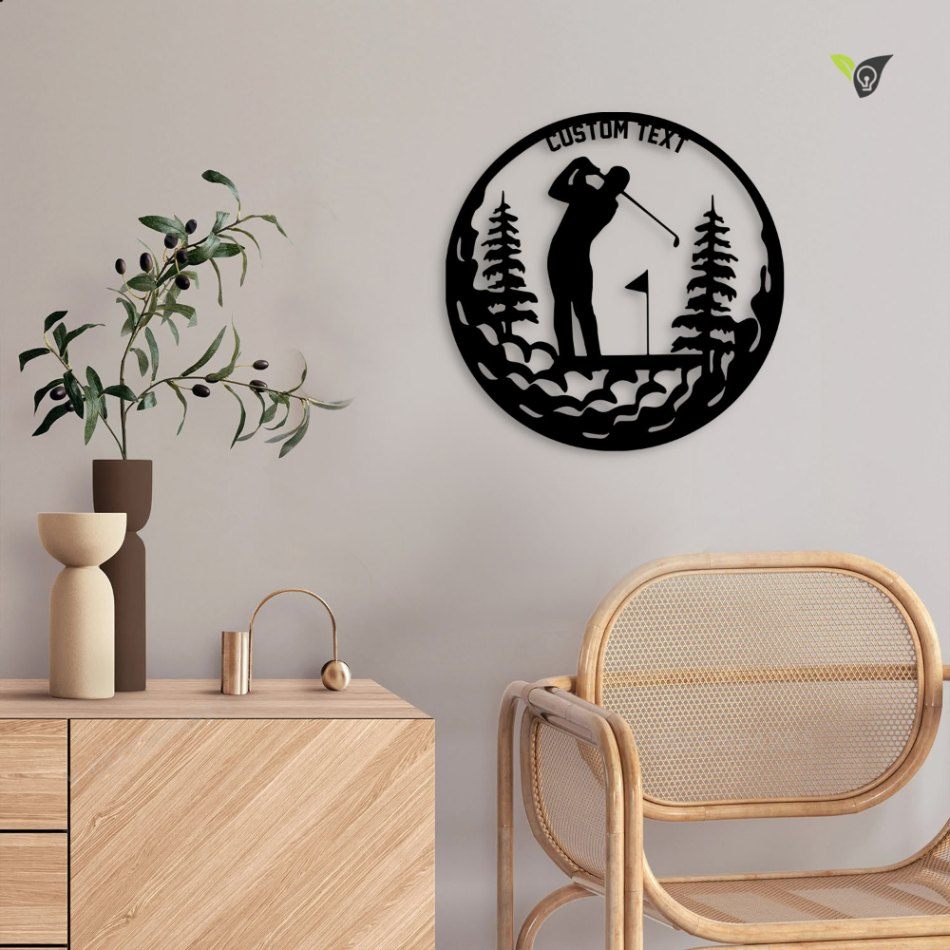 Custom Metal Golf Sign With Led Lights, Golf Sign, Golf Gifts For Men ...