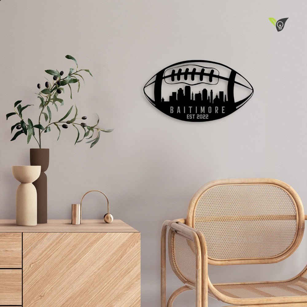 Custom Baltimore Football Metal Sign With Led Lights, Football Team ...