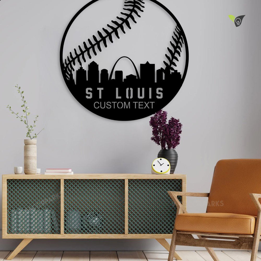Custom St Louis Baseball Metal Wall Art With Led Lights, Softball ...