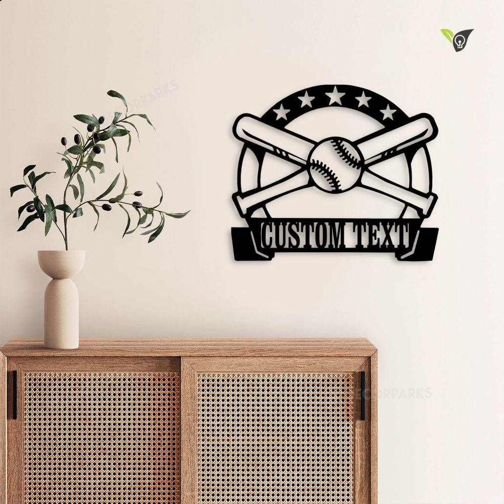 Custom Softball Metal Sign With Led Light, Game Room Decor, Softball ...