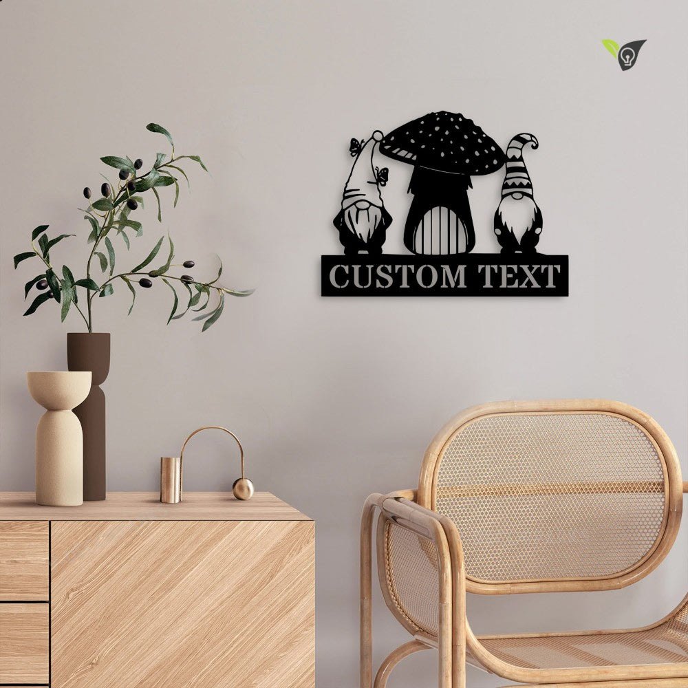 Custom Gnomes Metal Wall Art With Led Lights Gifts, Personalized Gnome ...