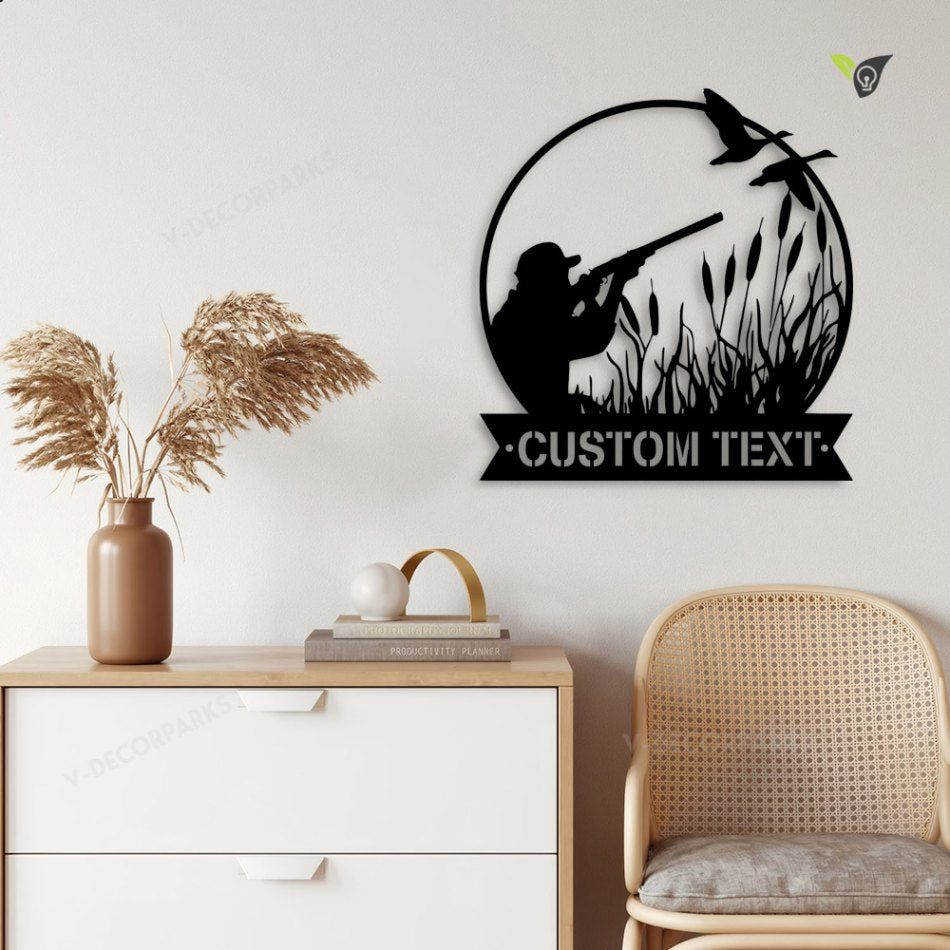 Personalized Duck Hunting Name Metal Wall Art With Led Lights, Duck ...