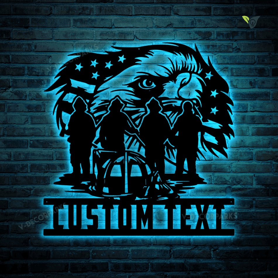 Custom Fireman Metal Sign With Lights, Fireman Art Wall Decor, Custom ...