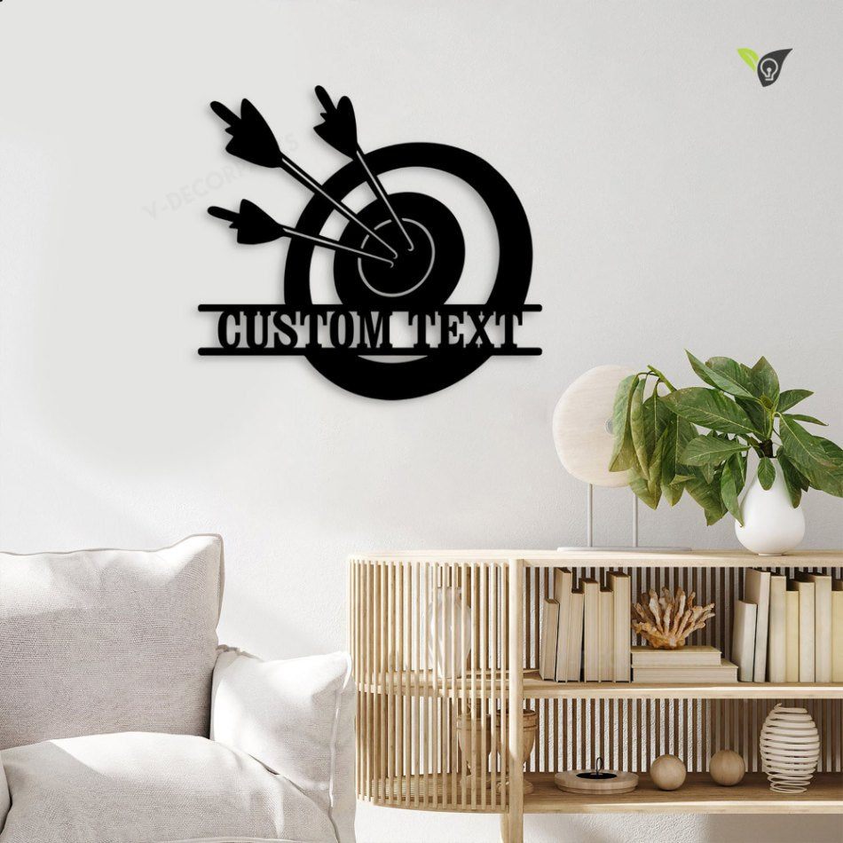 Customized Bow & Arrow Metal Wall Art With Led Lights, Archery Metal ...