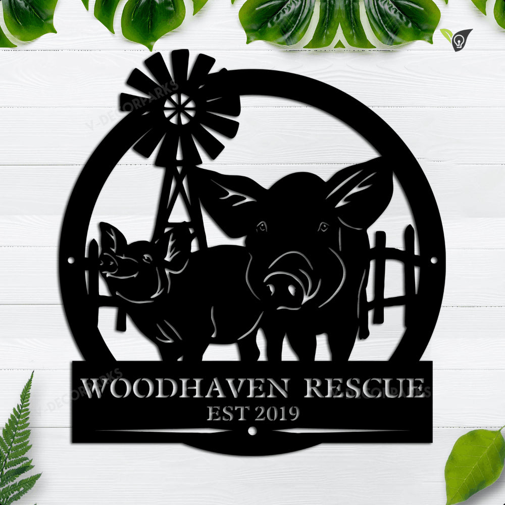 Personalized Pig Farm Metal Sign, Custom Farm Signs, Hog Signs, Swine ...