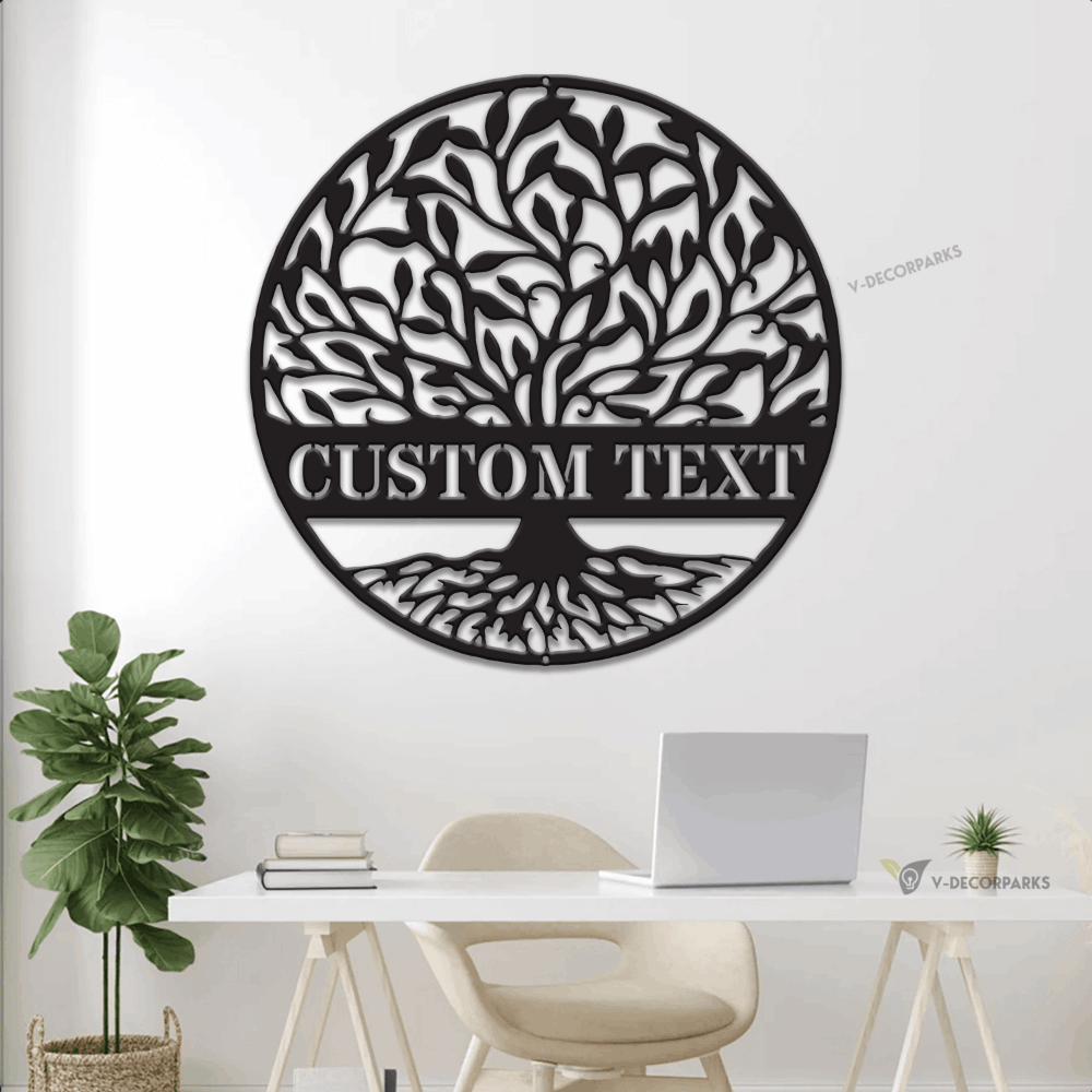 Monogram Tree Of Life Led Lights, Wall Family Tree, Last Name, Tree Of ...