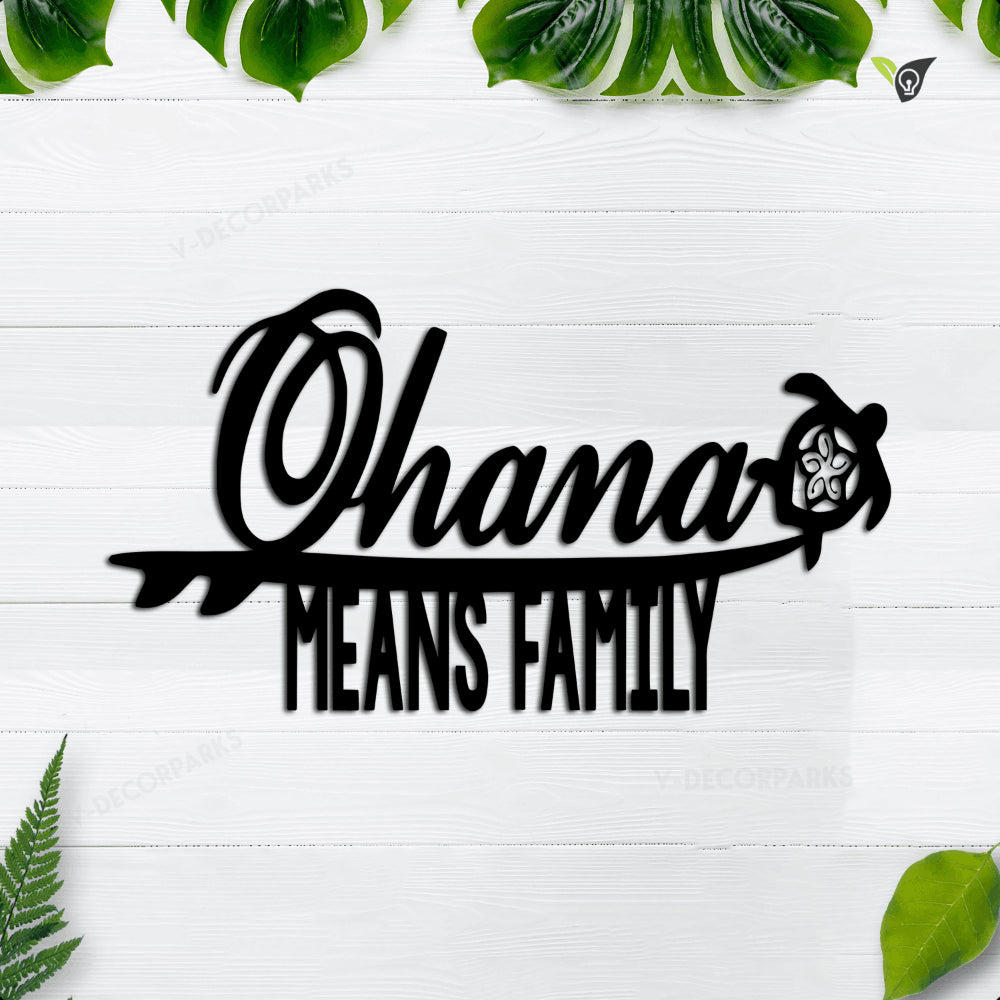 Ohana Means Family Sign, Ohana Metal Word Art, Family Sig, Hawaii Art ...