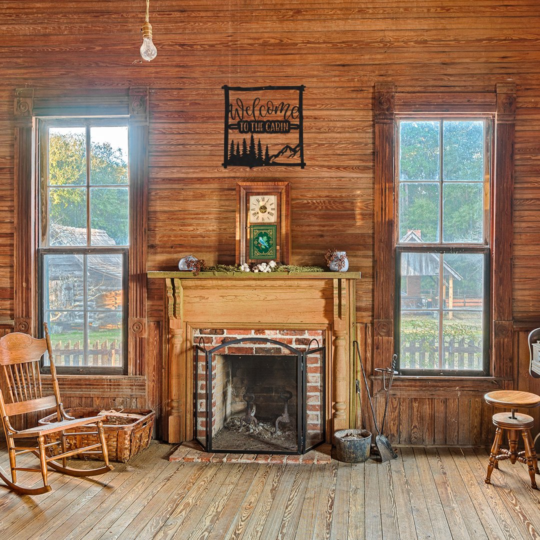 Welcome Cabin Cut Metal, Metal Art Wall Decor, Cut Wall Hanging, Home ...