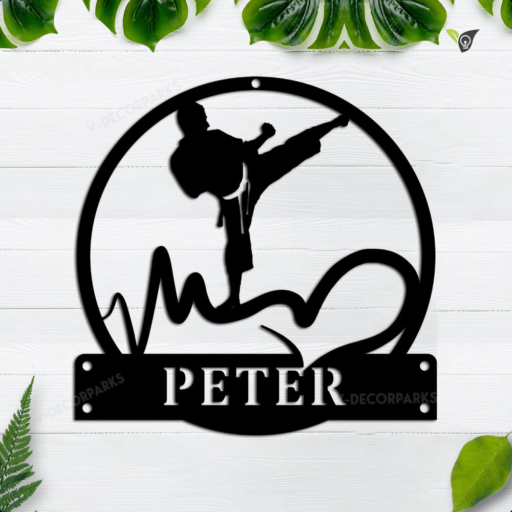 Personalized Karate Fighters Metal Wall Art, Custom Karate Metal Sign ...