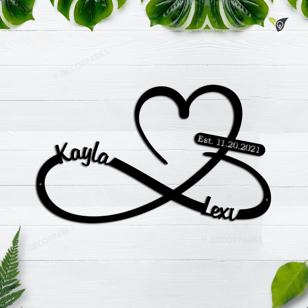 Personalized Infinity Metal Sign, Infinity Name Sign, Custom Infinity ...