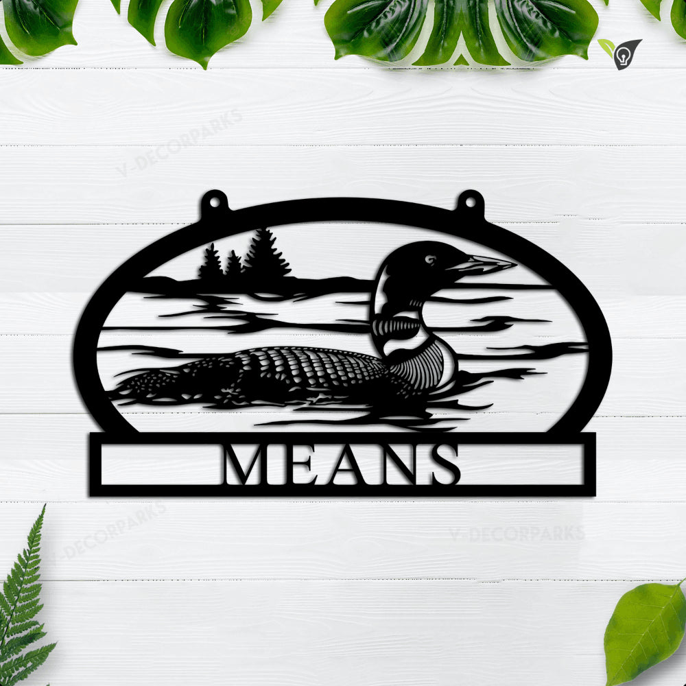 Personalized Loon Duck Name Sign, Loons Metal Sign, Lake Metal Sign ...