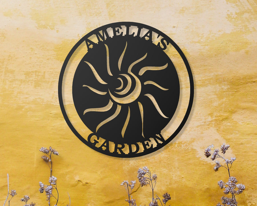 Personalized Metal Garden Sun Sign Custom Family Name Metal Sign ...