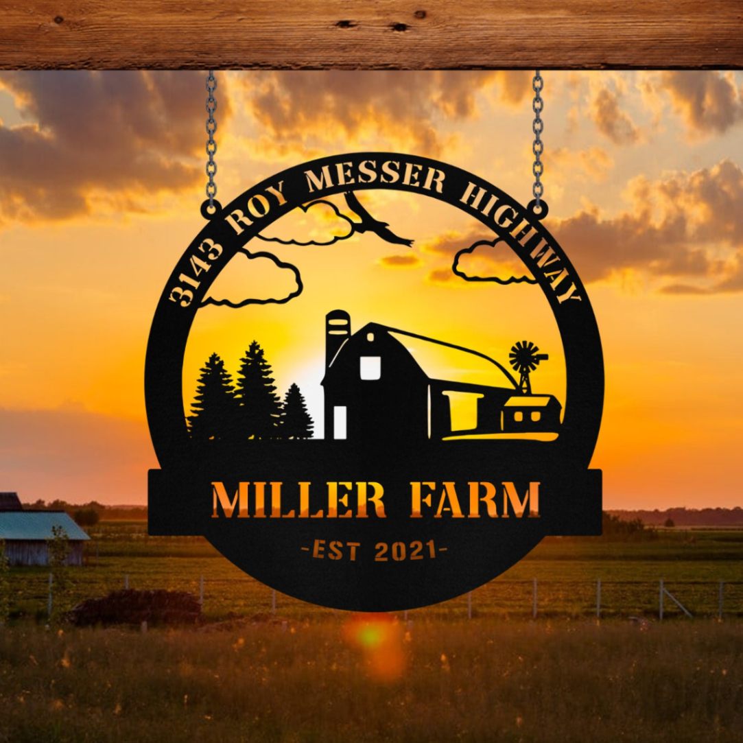 Personalized Metal Farm Sign Barn Monogram, Custom Farmhouse, Entry ...