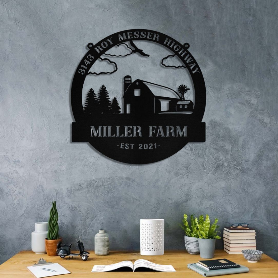 Personalized Metal Farm Sign Barn Monogram, Custom Farmhouse, Entry ...