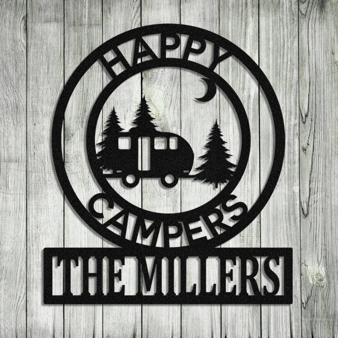 I Sleep Around Camper Camping Metal Sign, Campfire Metal Art - Pamotee