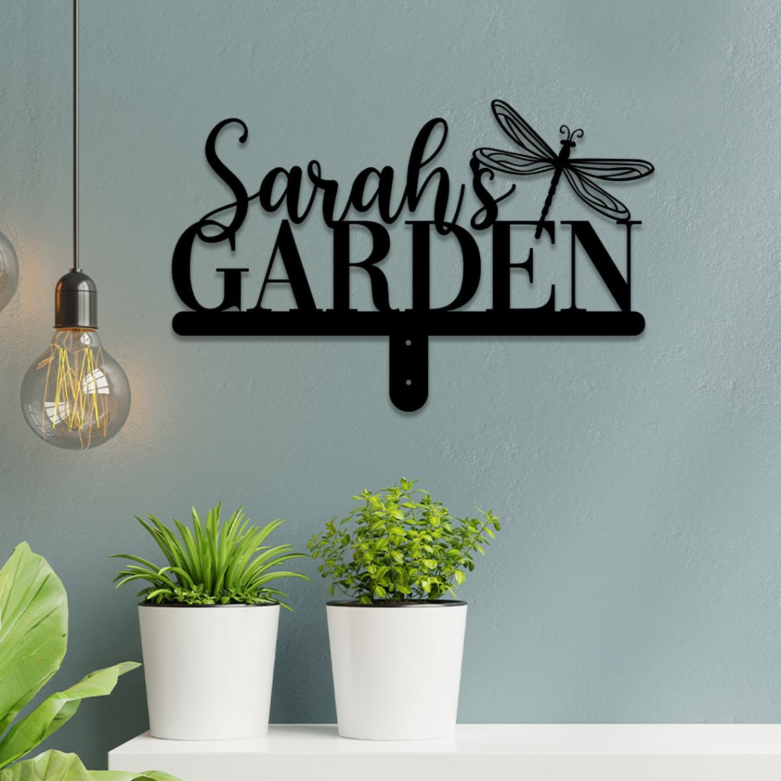 Dragonfly Metal Garden Sign, Custom Garden Stake, Decor, Wedding ...