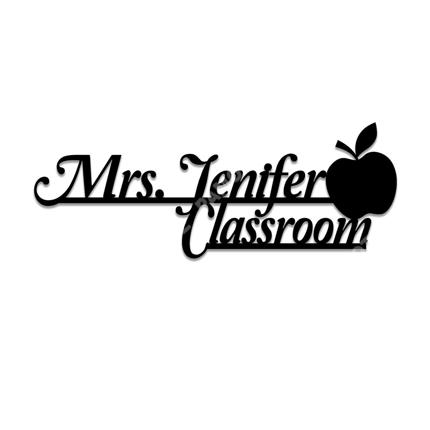 Customized Classroom Metal Door Sign, Teacher Wall Decoration - Pamotee