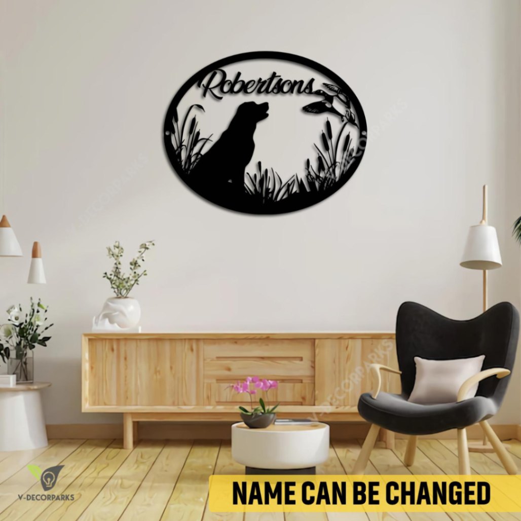 Custom Labrador Dog Duck Hunting Metal Wall Decor, Labrador Gate Accent ...