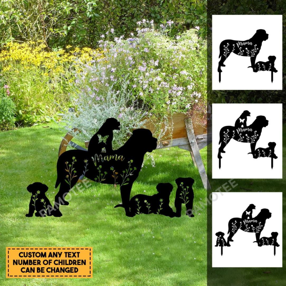 Personalized Mother English Mastiff Dog Metal Garden Art, Mastiff Large ...
