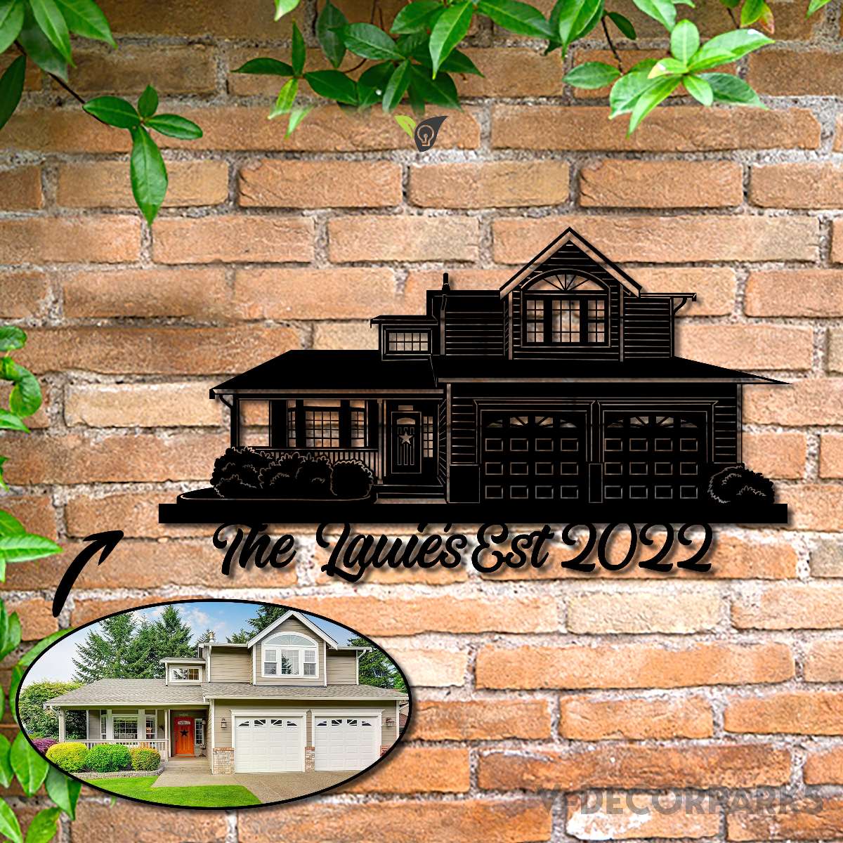 Personalized Metal House Sign, Custom Your House Silhouette Metal Art ...