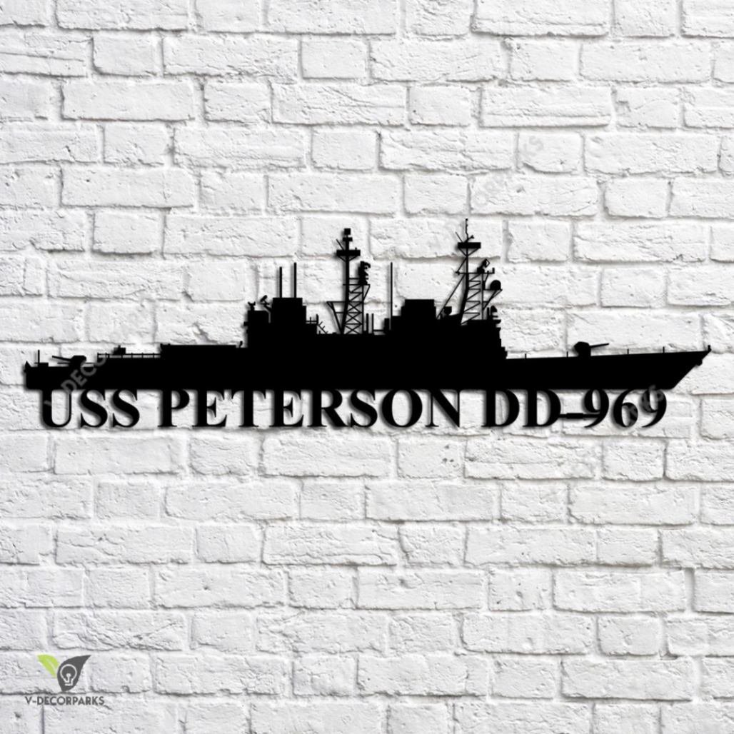 Uss Peterson Dd-969 Navy Ship Metal Art, Custom Us Navy Ship Metal Sign ...